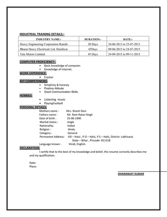 dhananjay resume | PDF