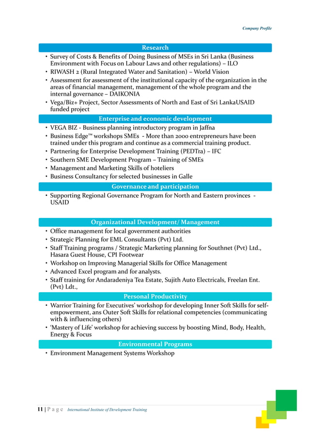 IIDT Profile 2014 | PDF