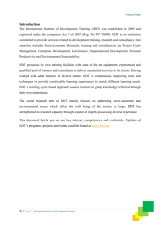 IIDT Profile 2014 | PDF