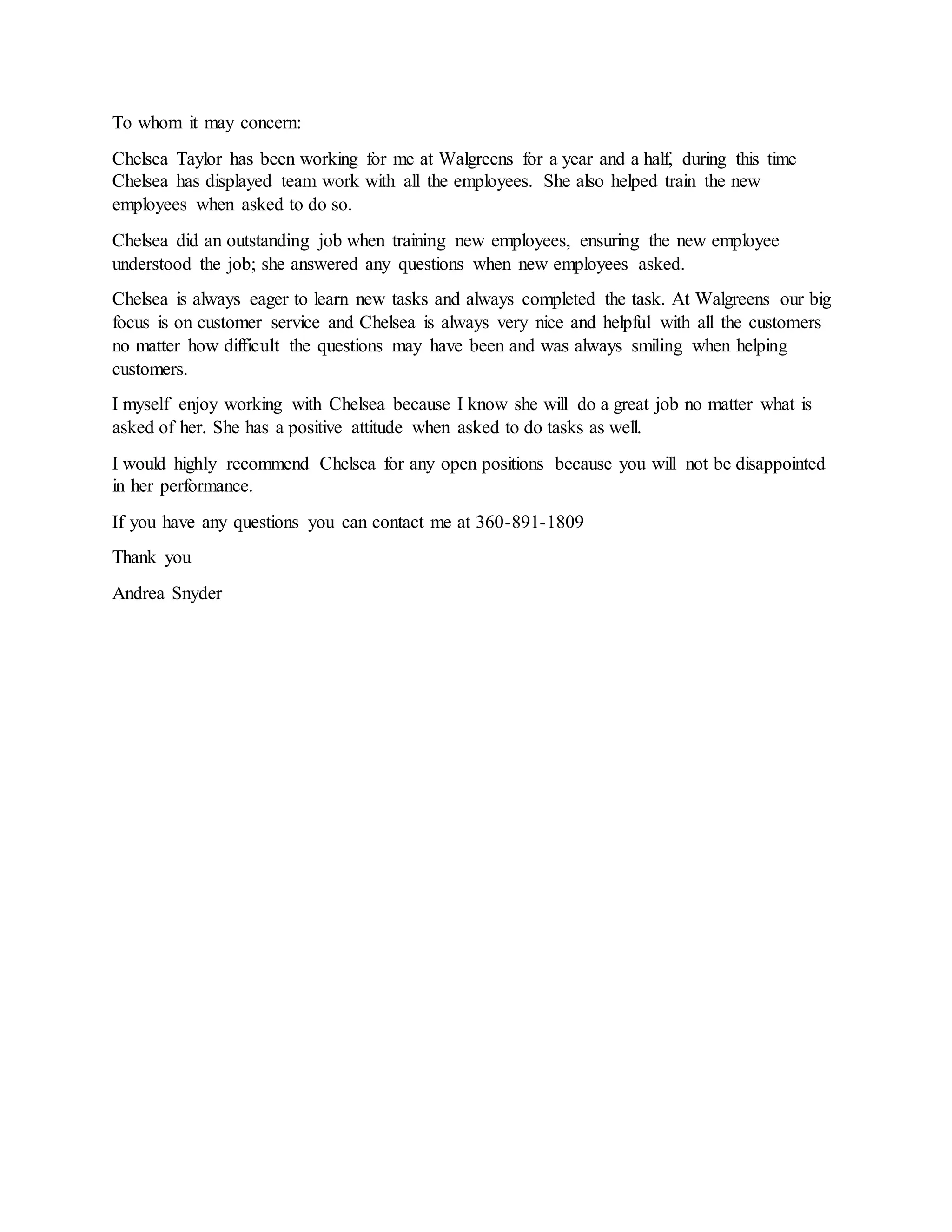 Letter of Rec Walgreens | DOCX