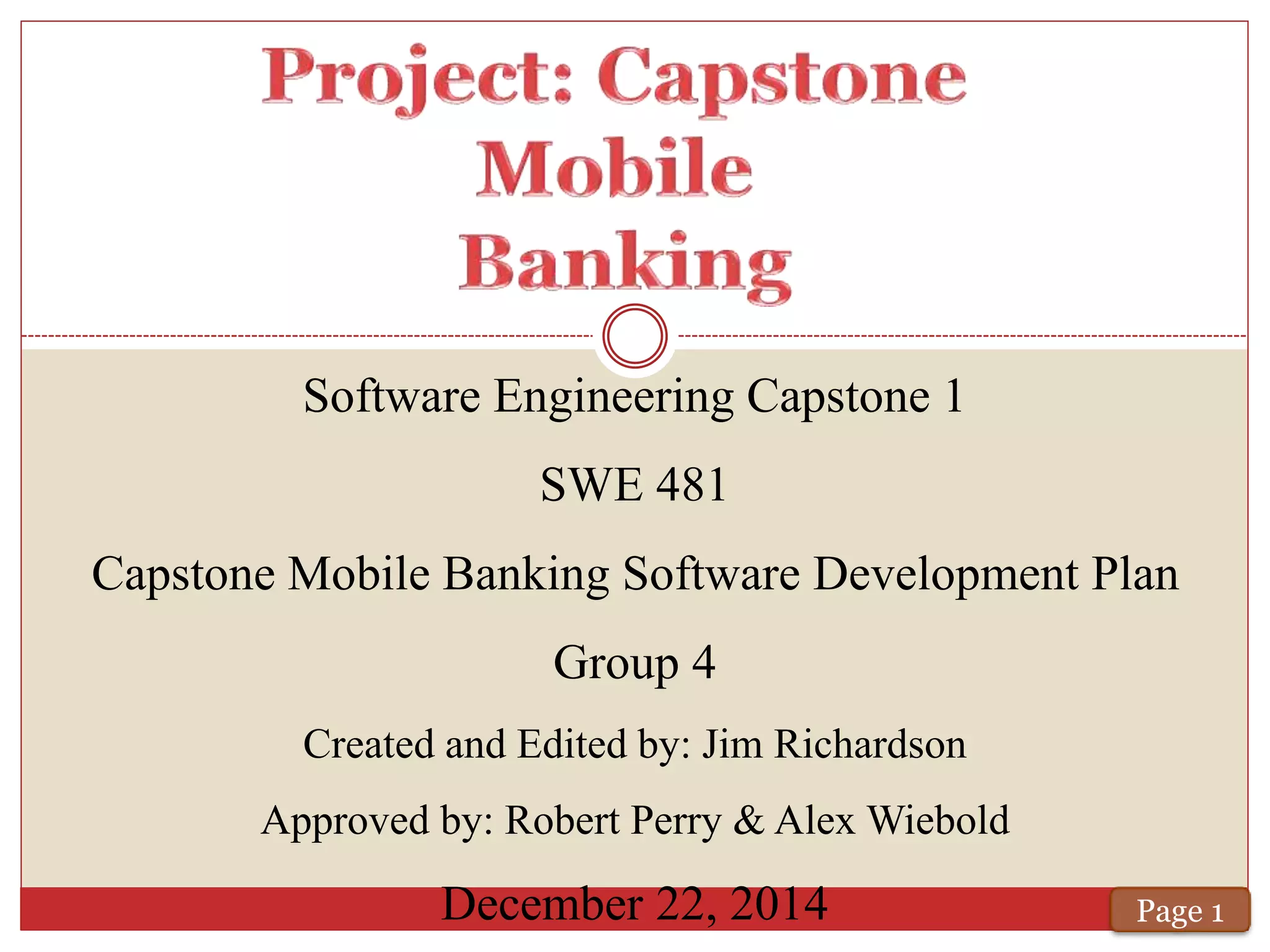 Software Engineering Capstone SWE 481 Group 4 Group Project Phase 5 ...