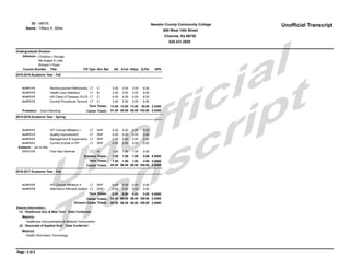 unnofficial transcript | PPT