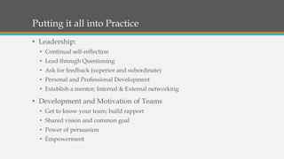 Leadership_Development_Motivating the Team | PPT