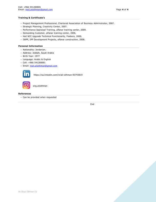 ALi Othman CV - Sep 2016 | PDF