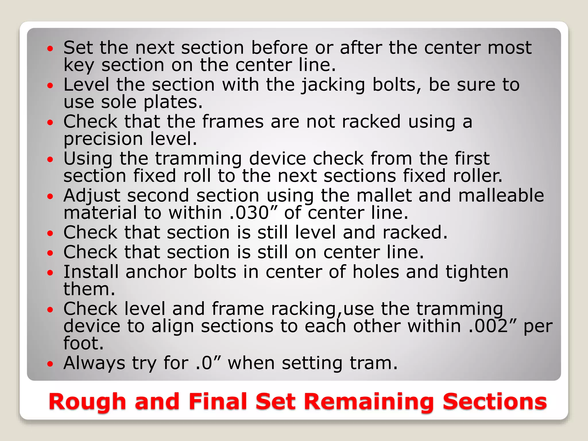 Tram and level training | PPTX
