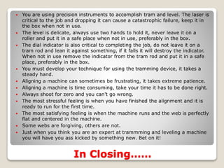 Tram and level training | PPTX