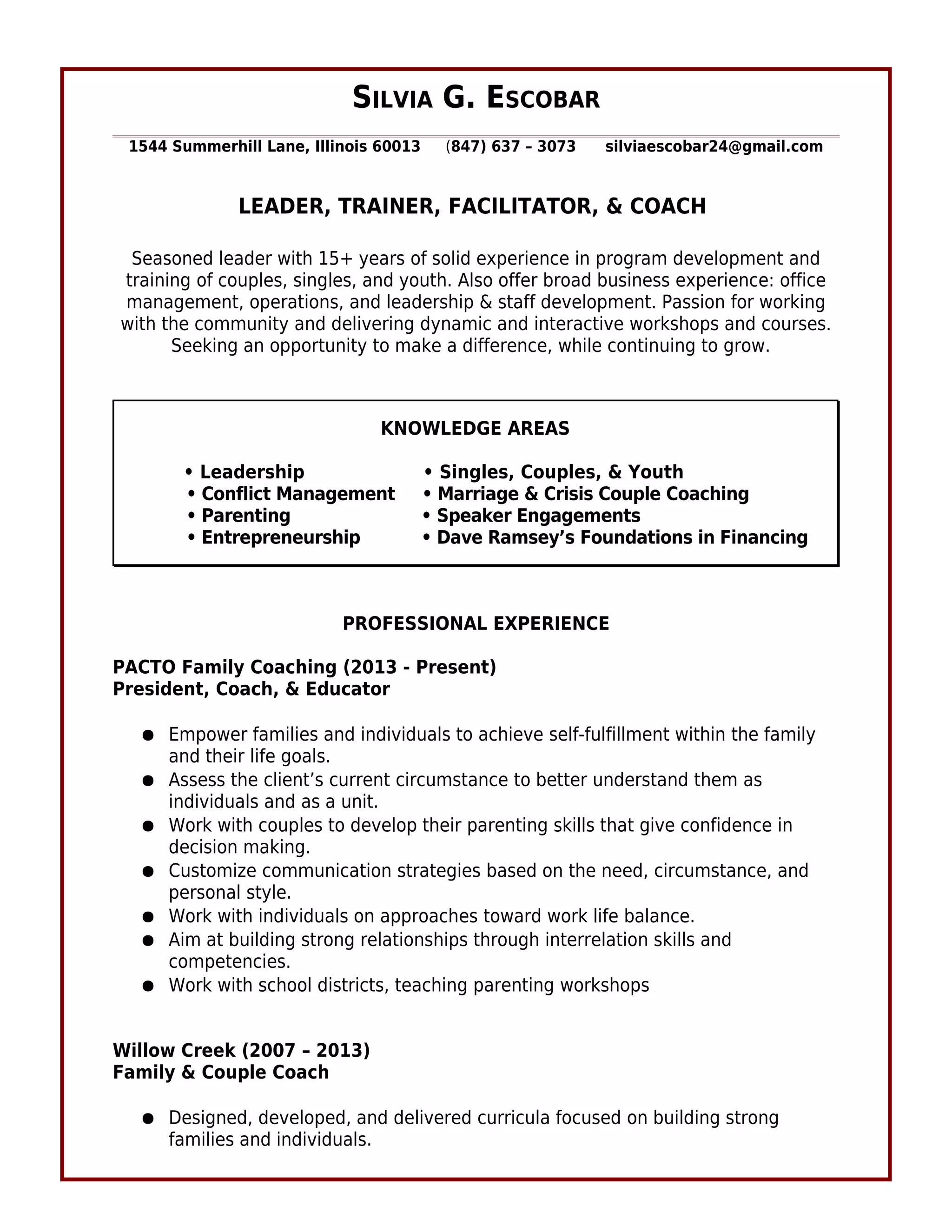 silvia escobar resume rev 3 8 2016 | PDF