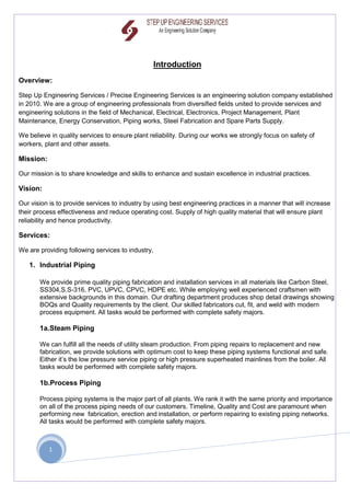 STEP UP ENGINEERING SERVICES PROFILE | PDF
