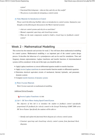 EE312_ Control System Engineering_Moodle_Page | PDF