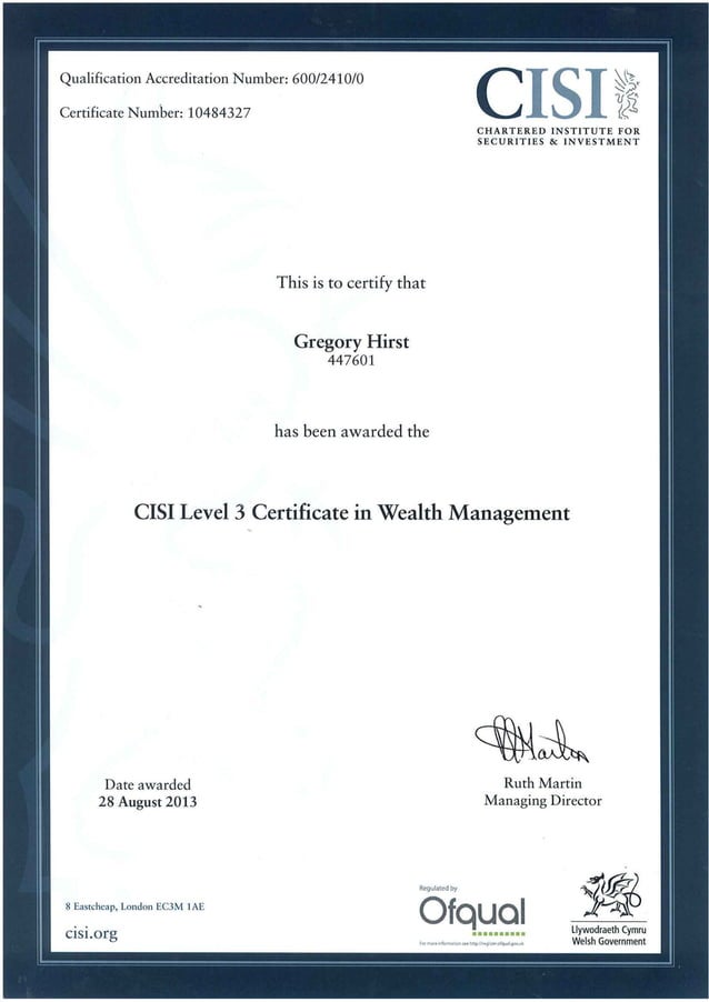 CISI 3 Certificate | PDF