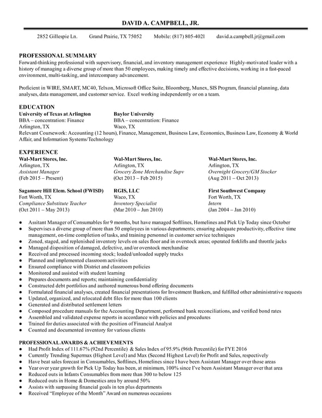 David Campbell - Resume | PDF