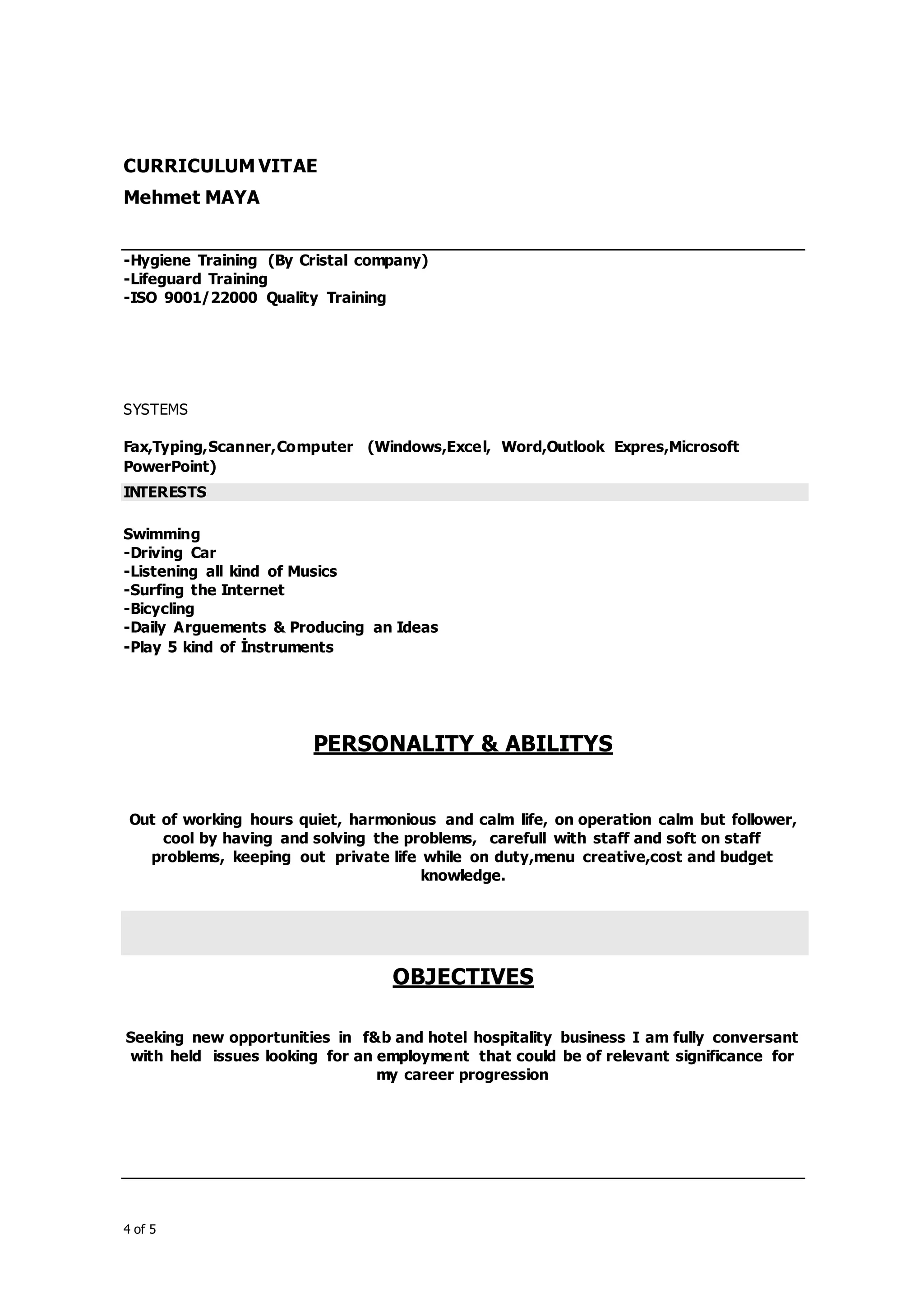 MEHMET MAYA UPDATED CV | PDF