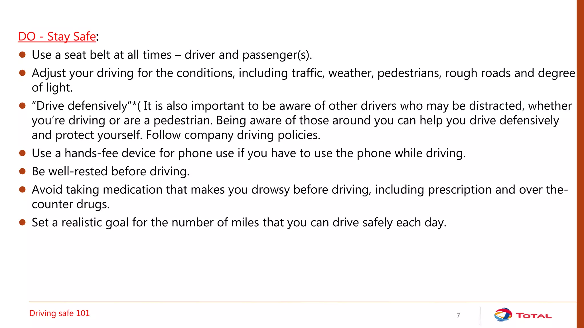 Driving safe 101.pptx(print) | PPTX