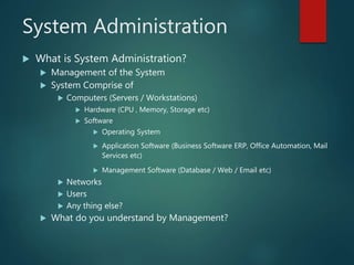 System Administration DCU | PPTX