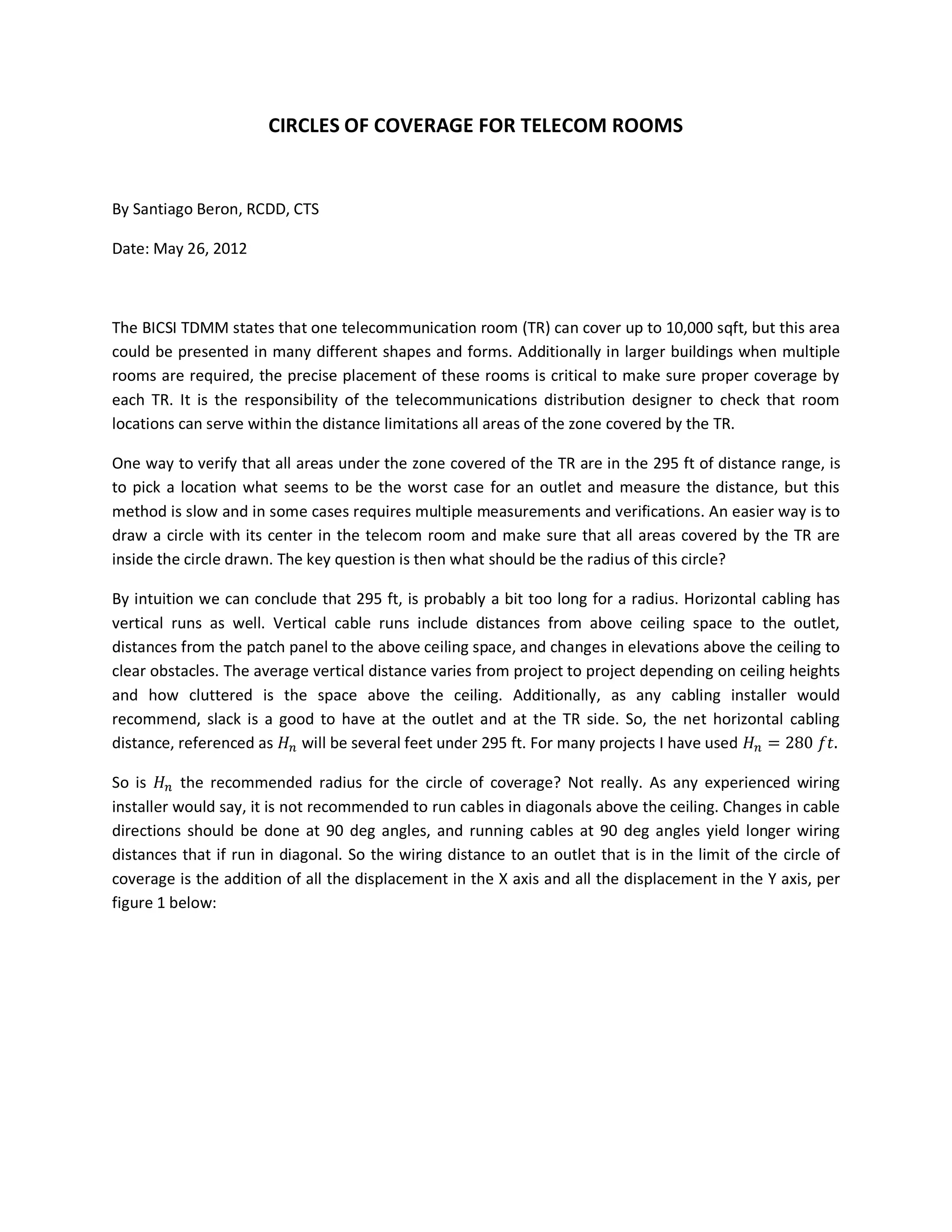 CIRCLES OF COVERAGE FOR TELECOM ROOMS | PDF