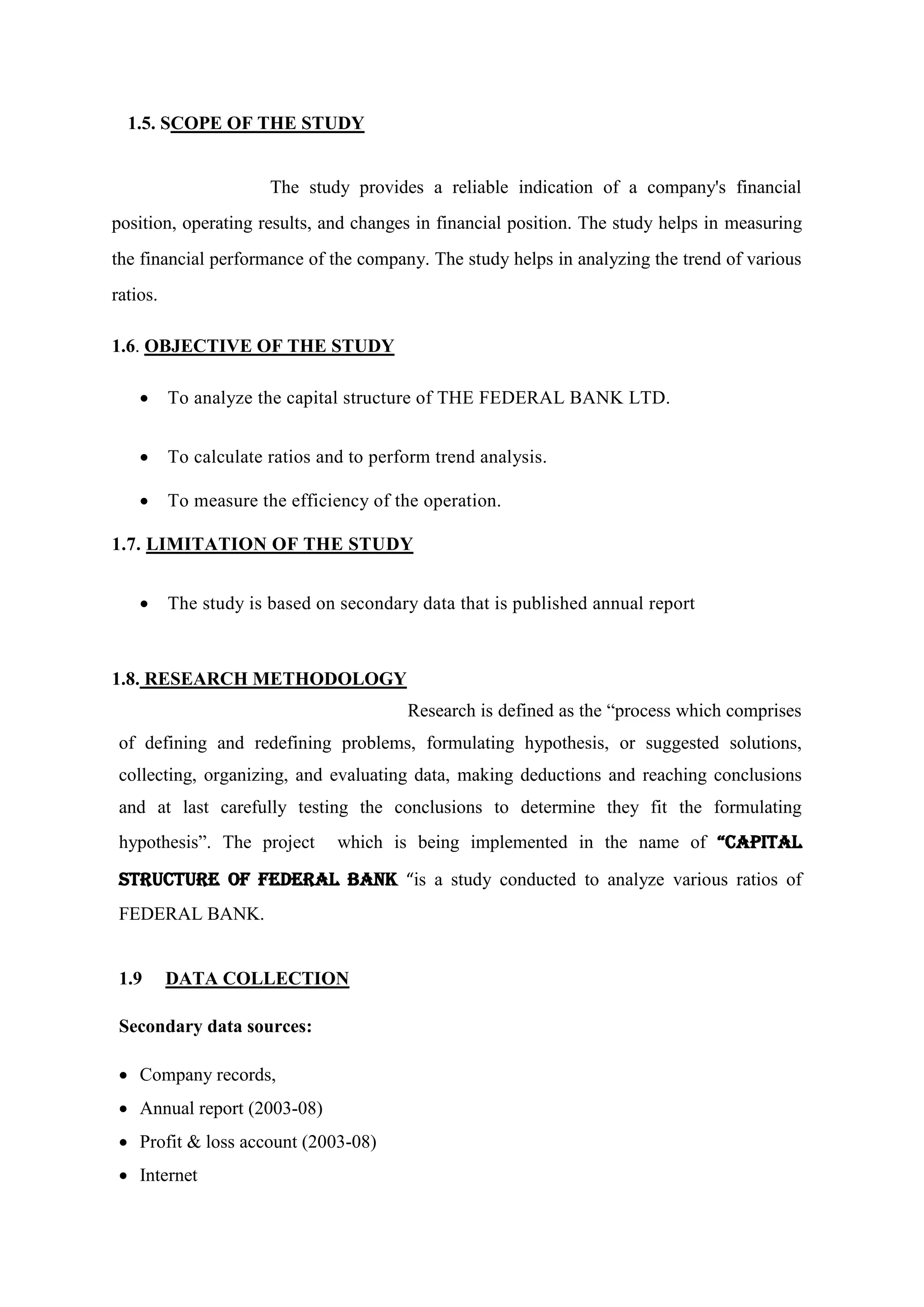 Federal Bank Project | PDF