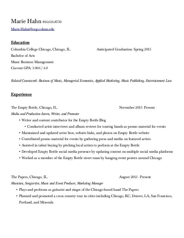 Marie Hahn Resume Updated Feb. 2