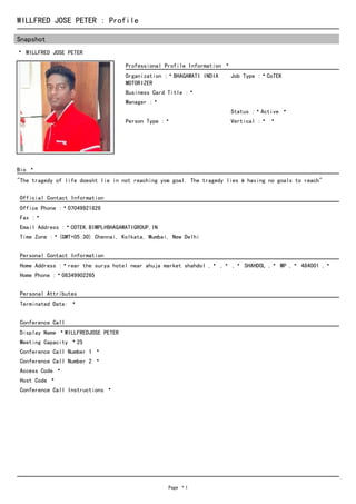 PETER PROFILE | PDF