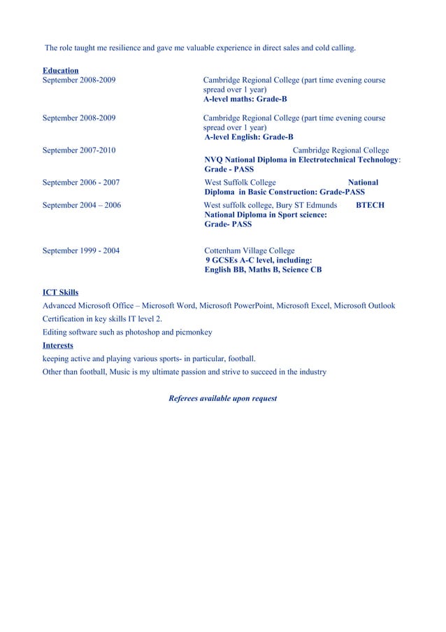 Lee Smith CV 16 | PDF