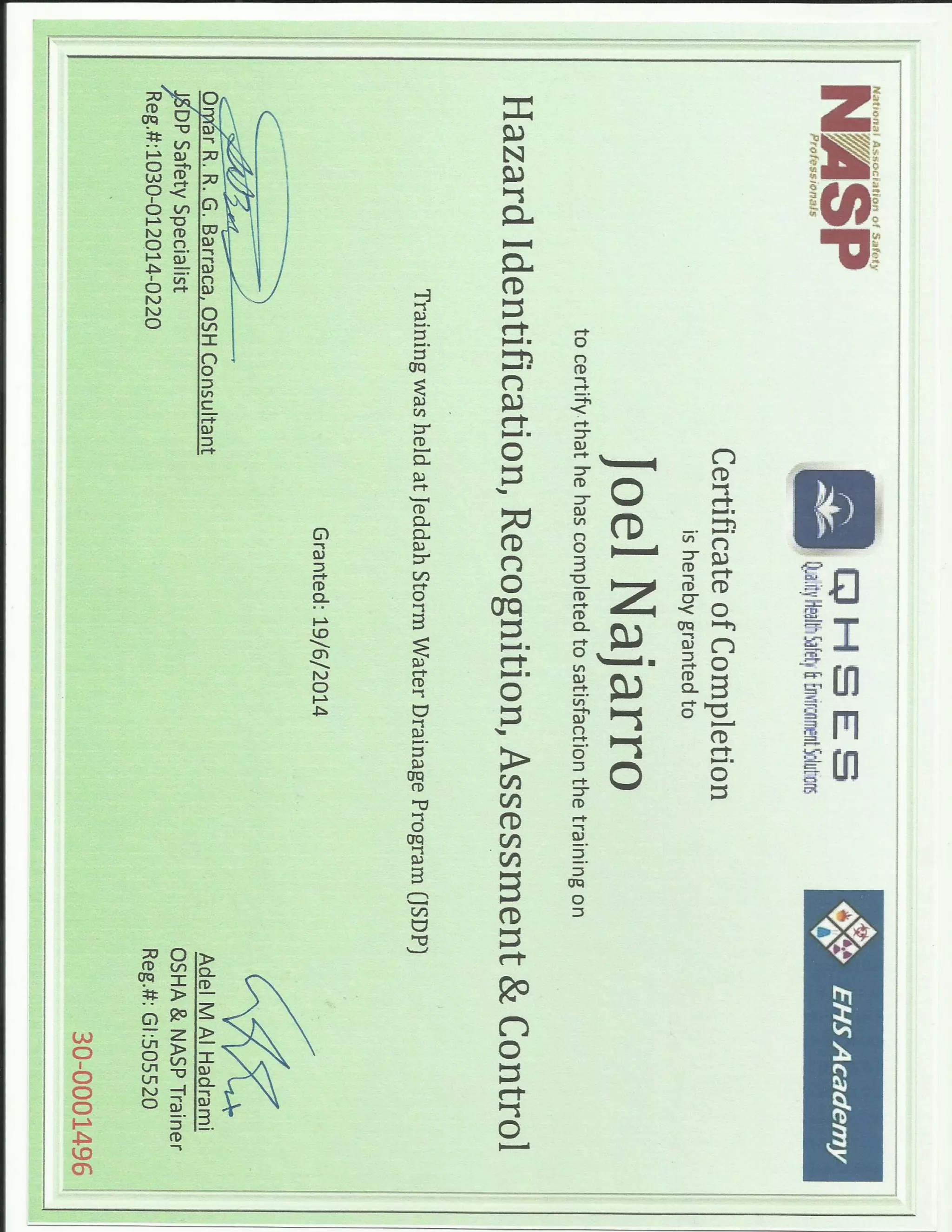 NASP Hazard Identification | PDF