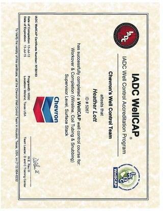 IADC WELLCAP certifications | PDF