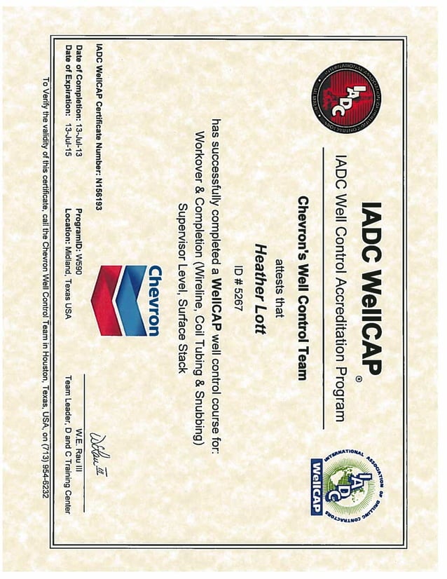 IADC WELLCAP certifications | PDF