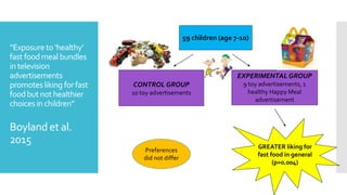 Marketing Food to Children- Nutr 490W | PPTX