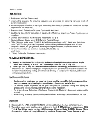 Naresh Kumar Resume | DOC | Manufacturing Industry | Industries