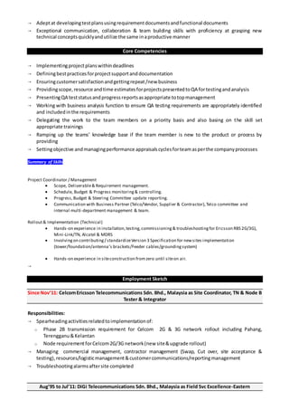 Wan_Mohd_Azri_-_CV_Jan_2015 | DOCX | Telecommunications Industry ...