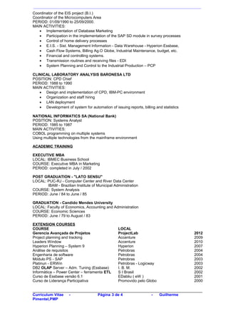 CV - G Pimentel - EN - Maio - 2015 | PDF