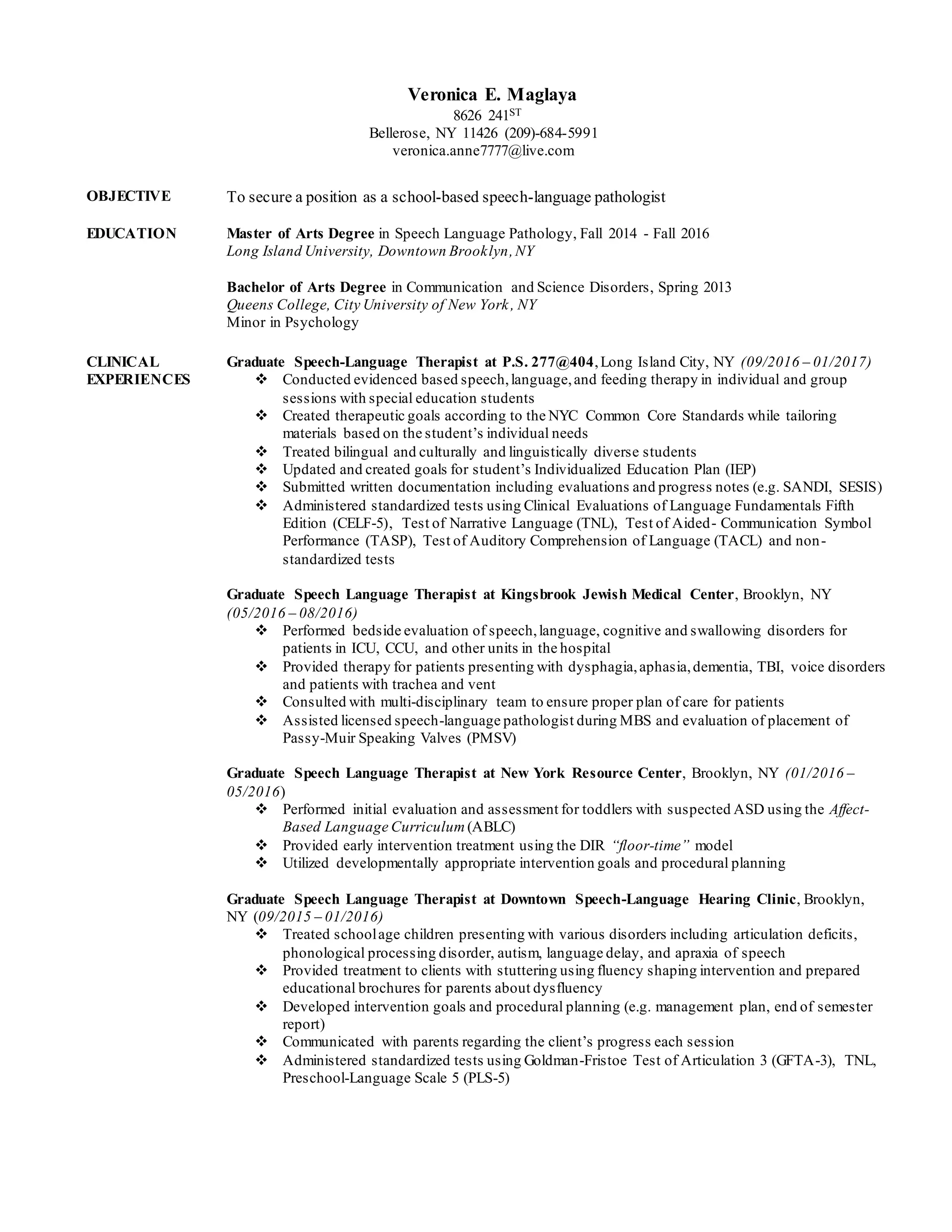 CV Resume- Veronica | DOCX