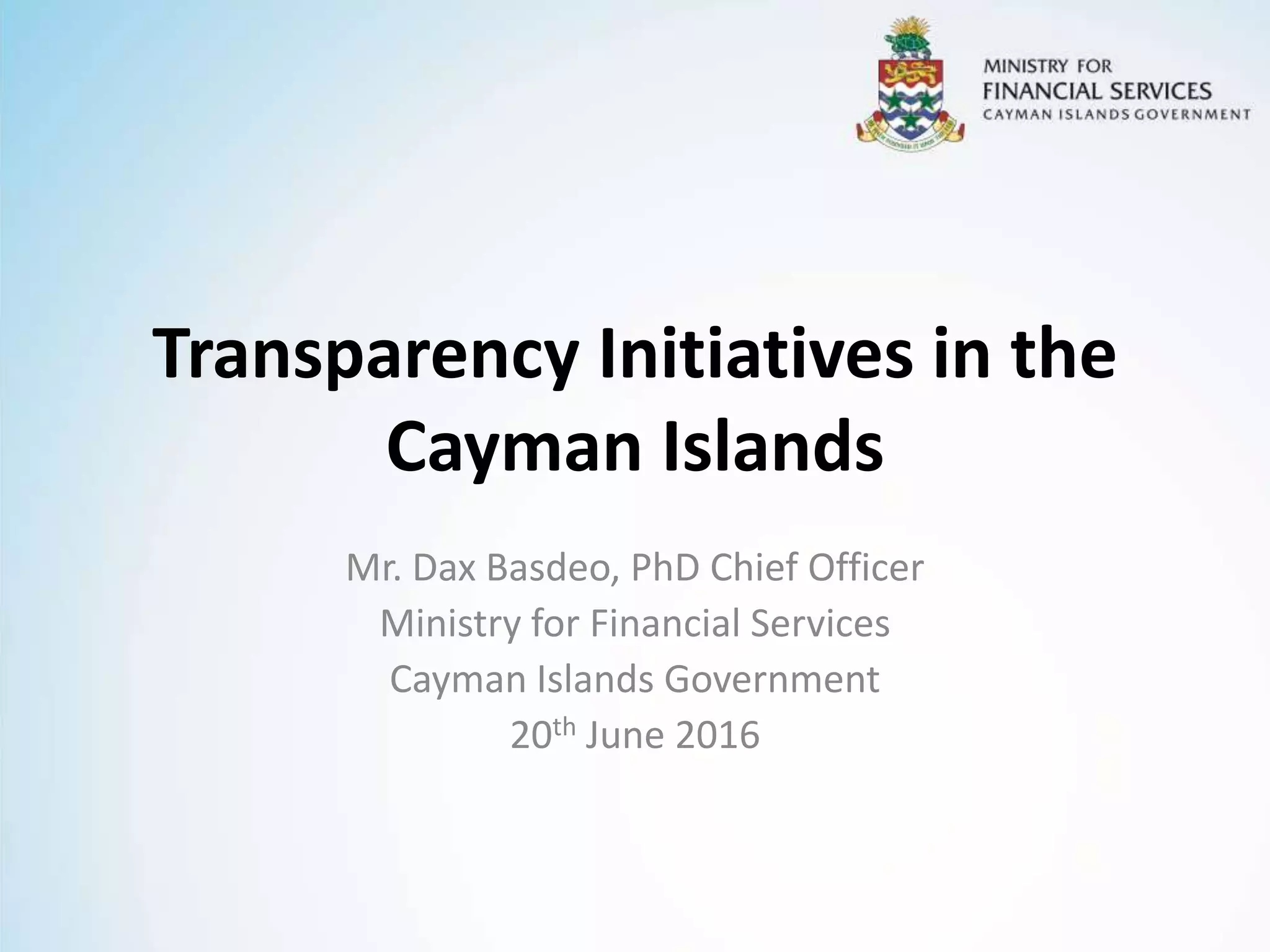 Transparency Initiatives in the Cayman Islands | PPT