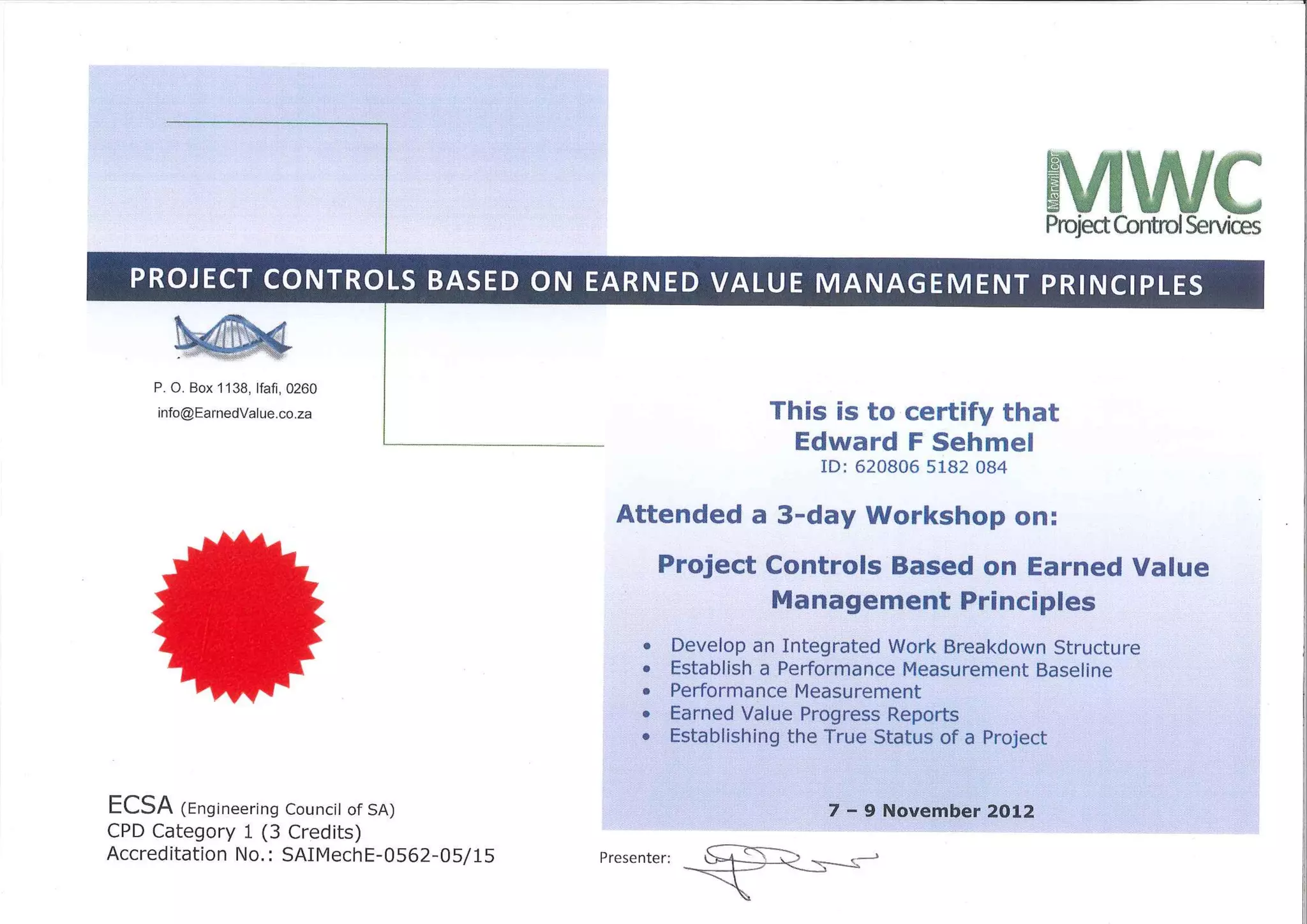 PROJECT CONTROLS EARNED VALUE | PDF