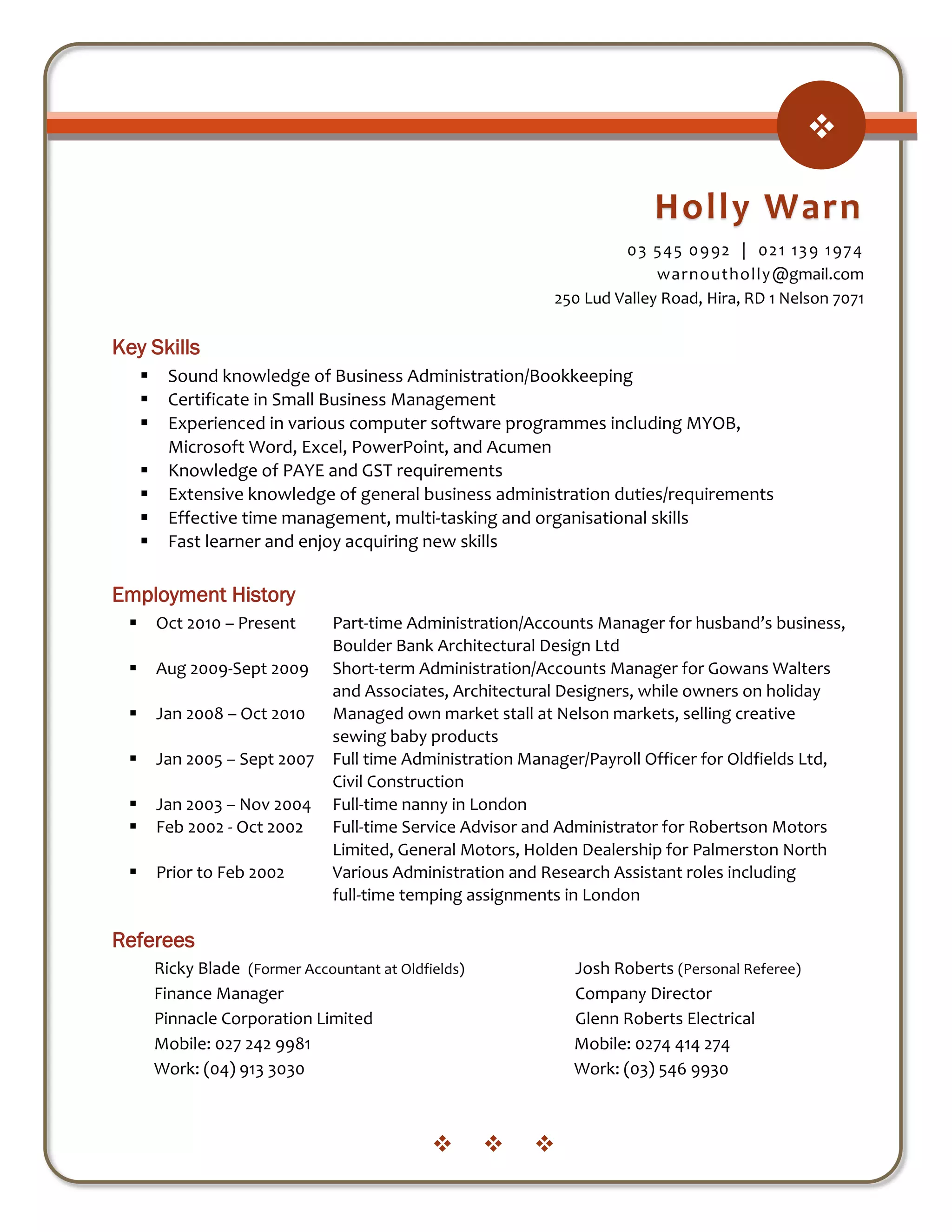 Holly Warn CV - 2016 | PDF