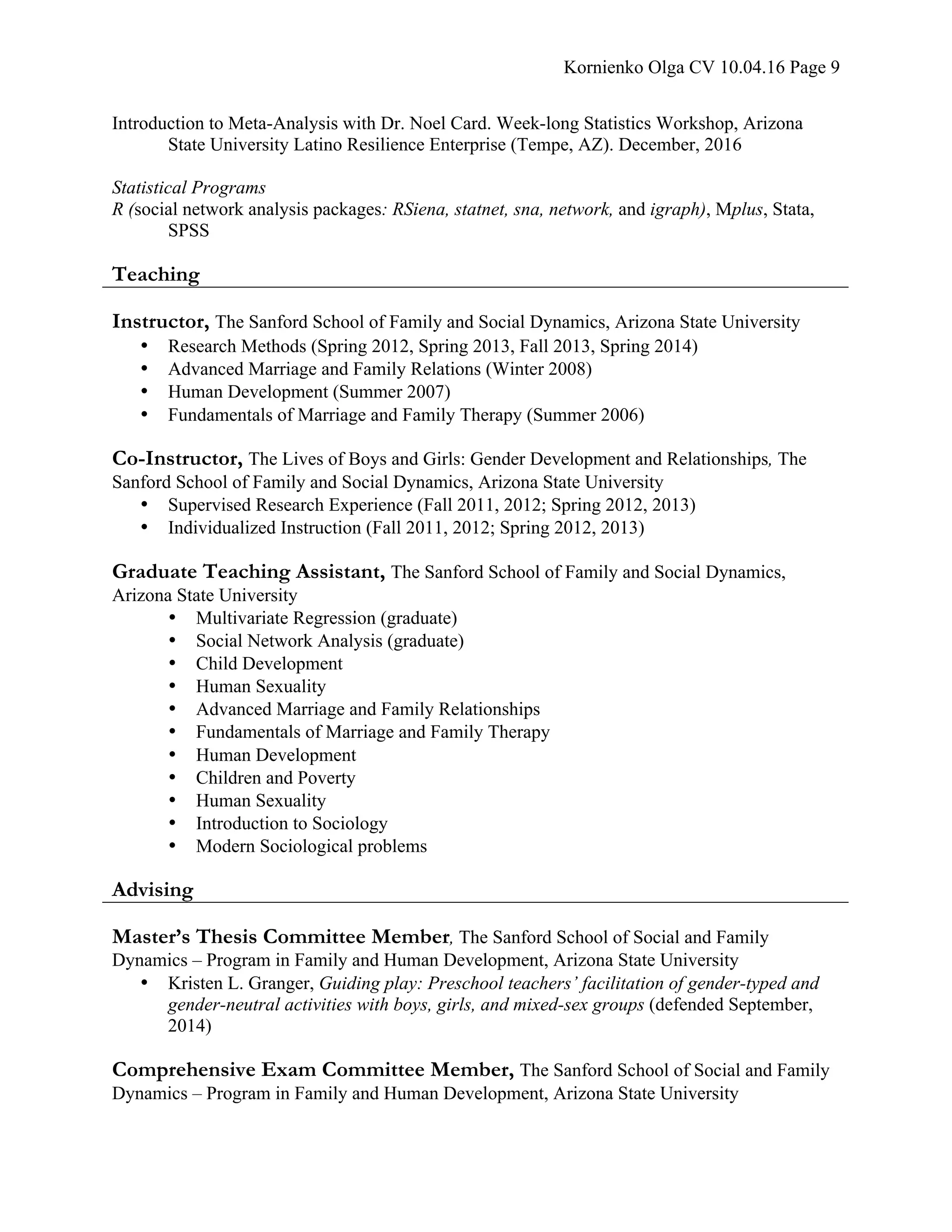 Kornienko Olga CV website | PDF