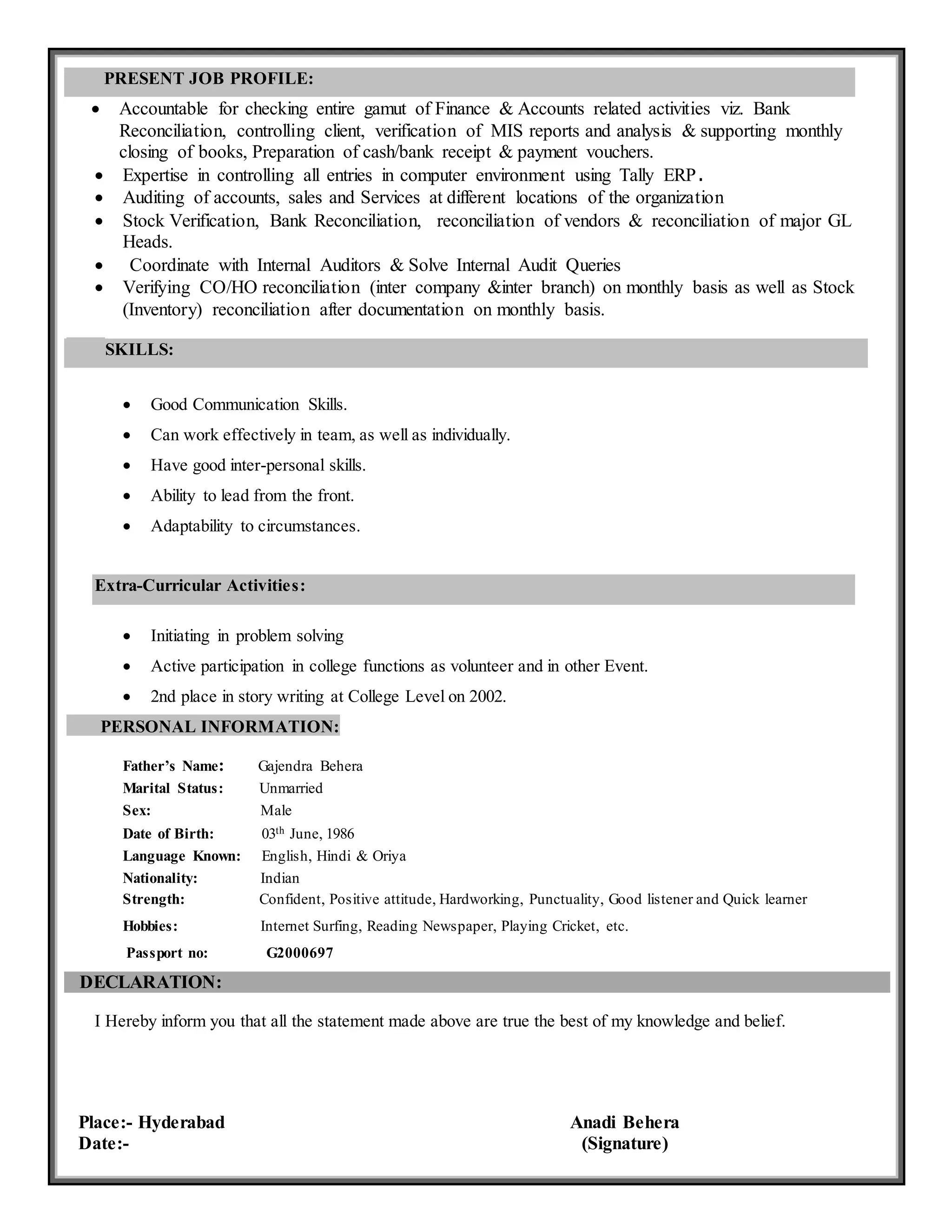 Anadi Resume | DOCX