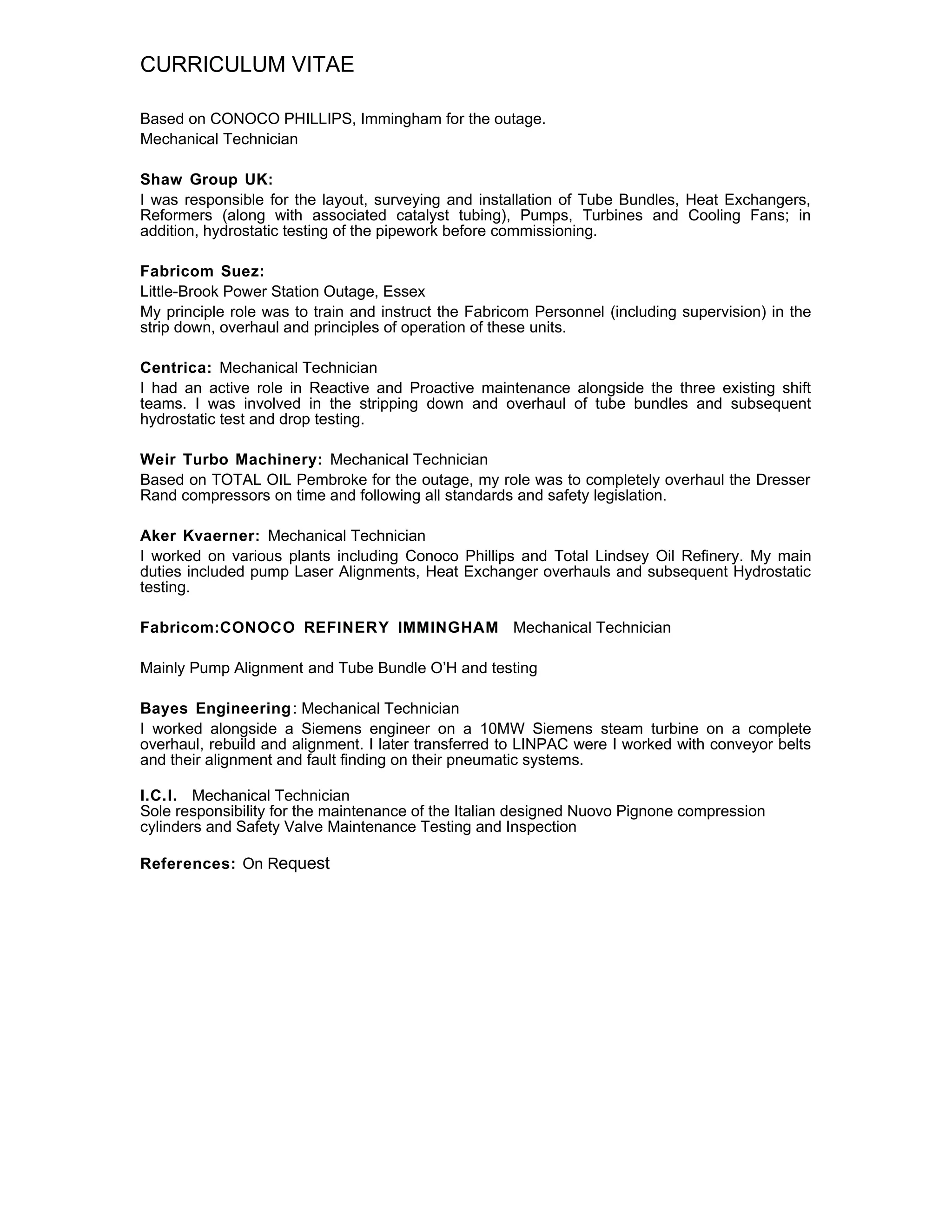Brian Young CV + covering letter | DOC