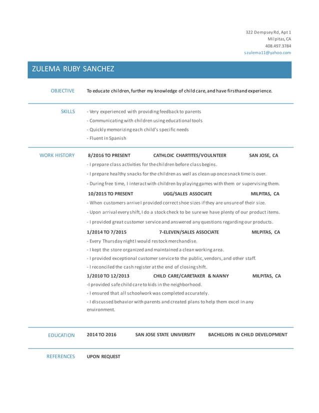 Zulema Sanchez Resume 2016 | PDF