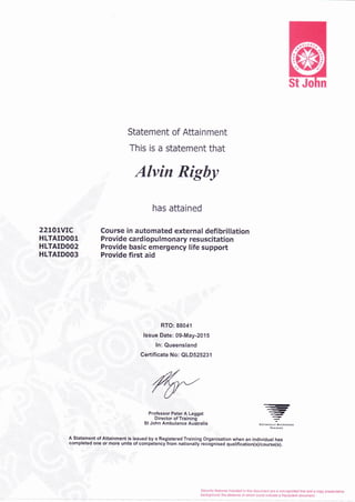 CertII Medical, Advanced First Aid. | PDF | First Aid | Injuries