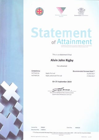 CertII Medical, Advanced First Aid. | PDF | First Aid | Injuries