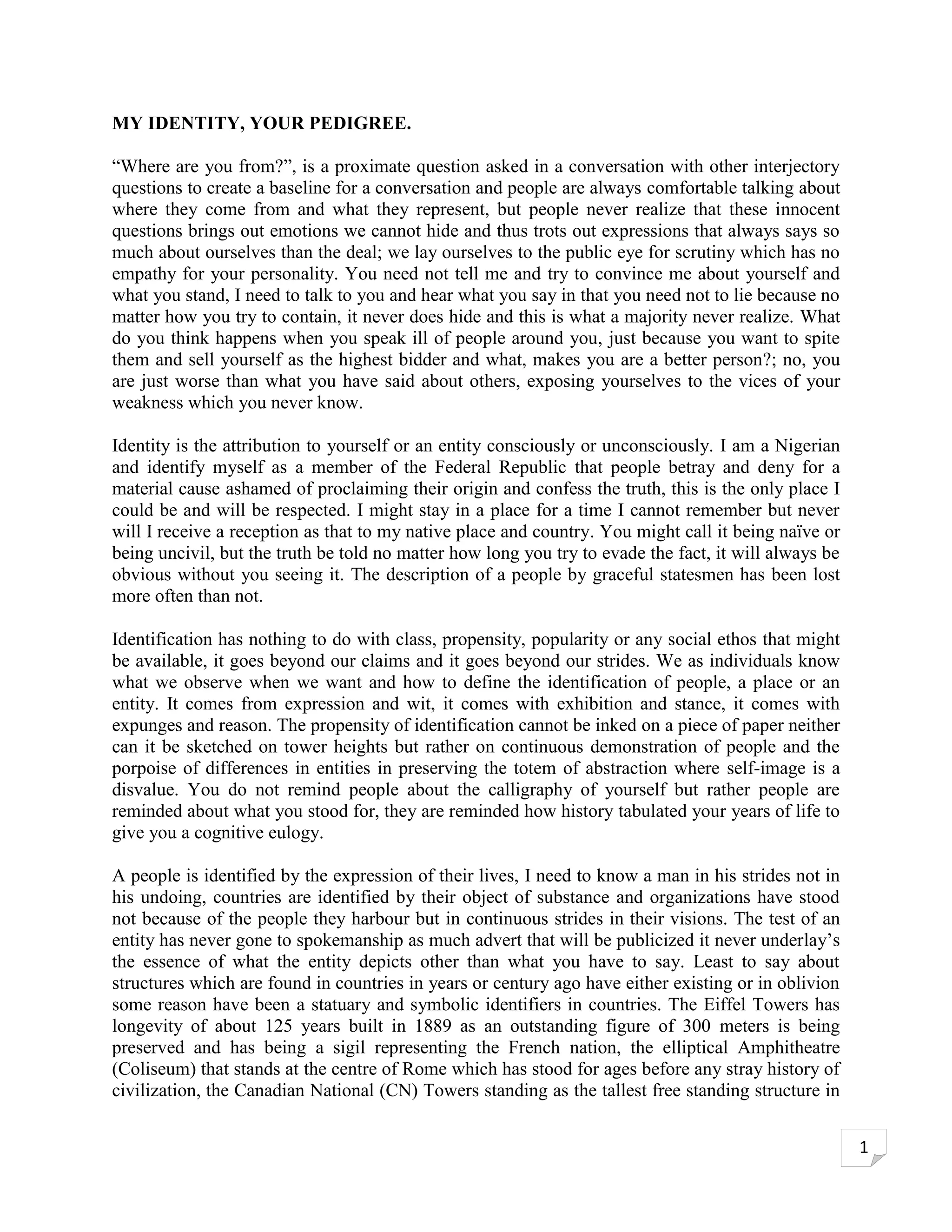 MY IDENTITY | PDF