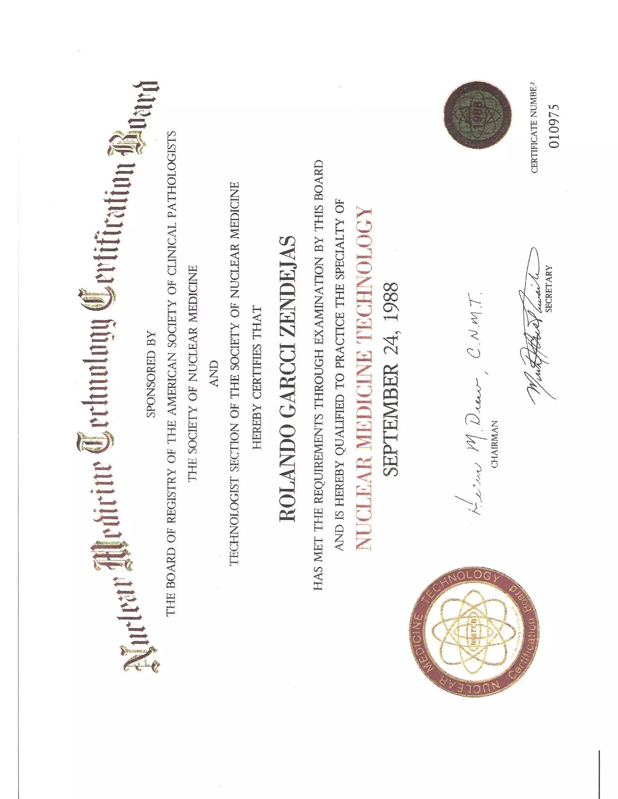 NMTCB CERTIFICATE TO PRACTICE NUCLEAR MEDICINE | PDF