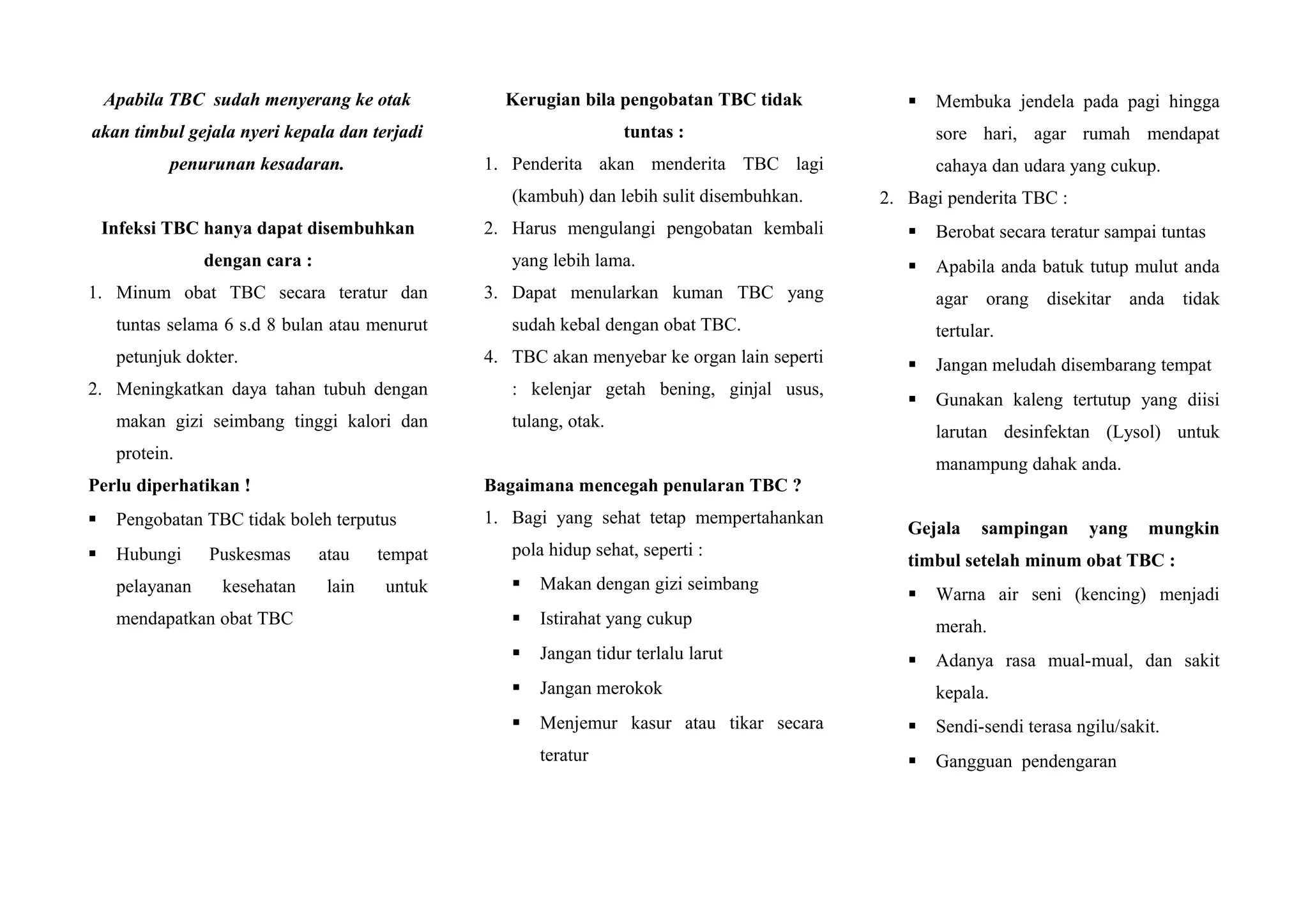 Leaflet meningitis tbc | DOC