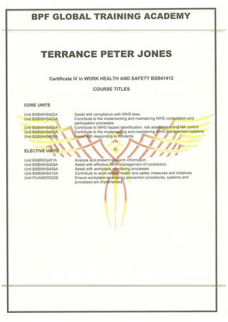 Certificate IV - WHS | PDF