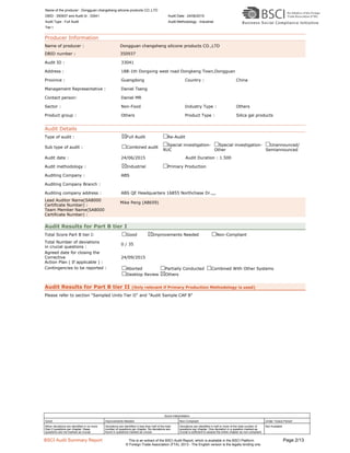 BSCI SummaryAuditReport | PDF