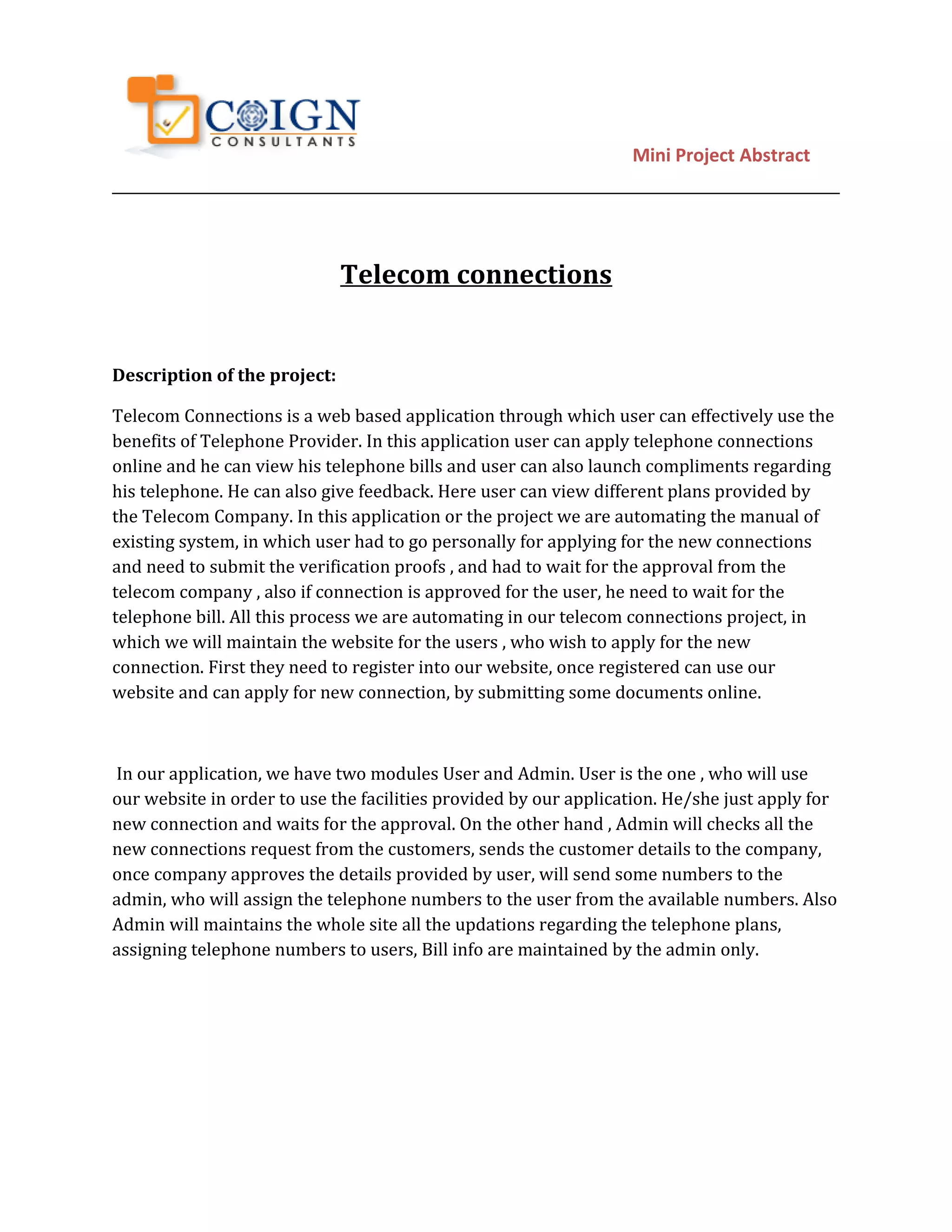 Telecom connections | PDF