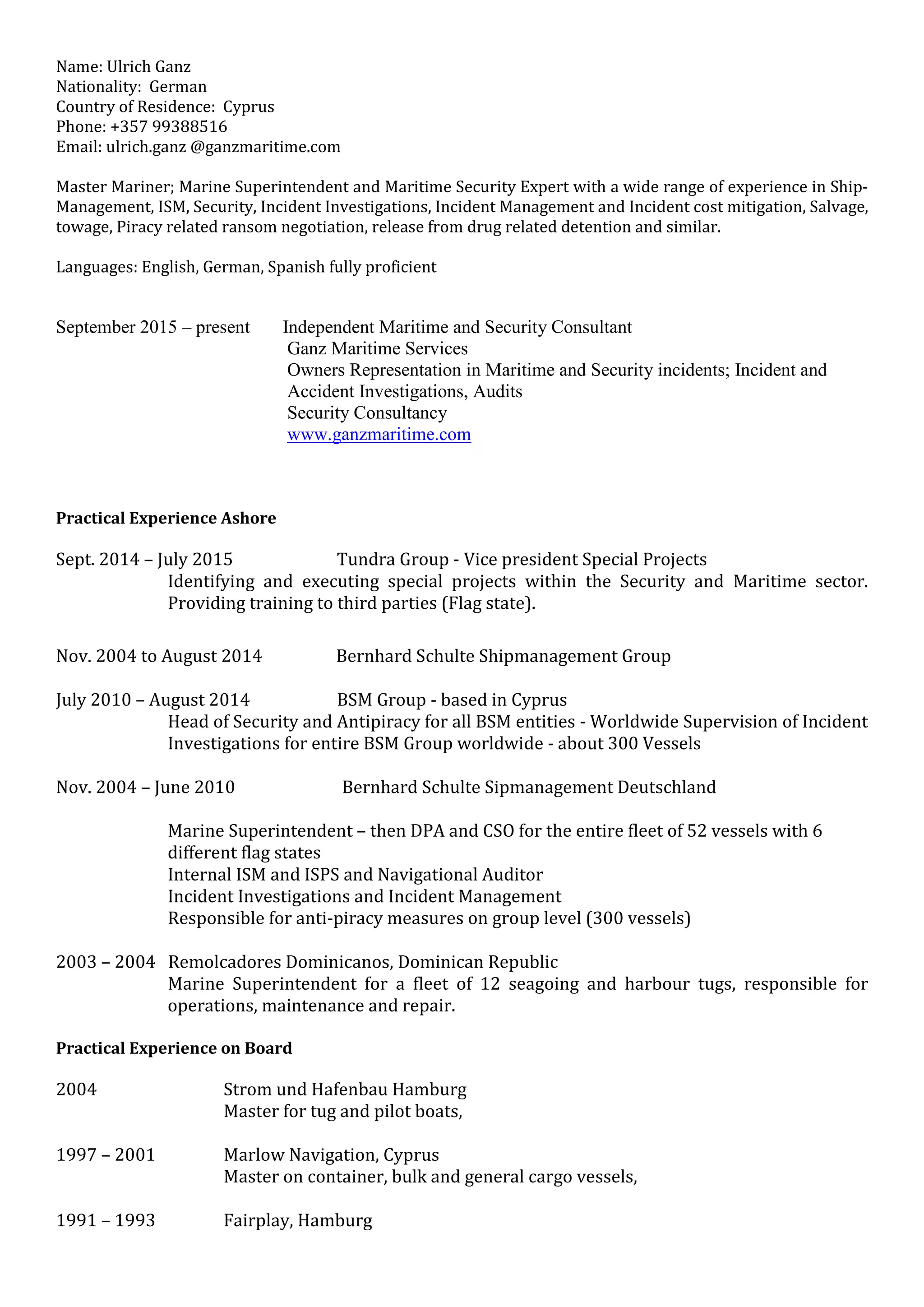 Ulrich Ganz-CV | PDF