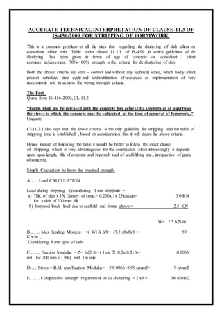 STRIPPING OF FORMWORK | DOCX