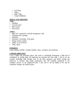 My Football CV | DOCX