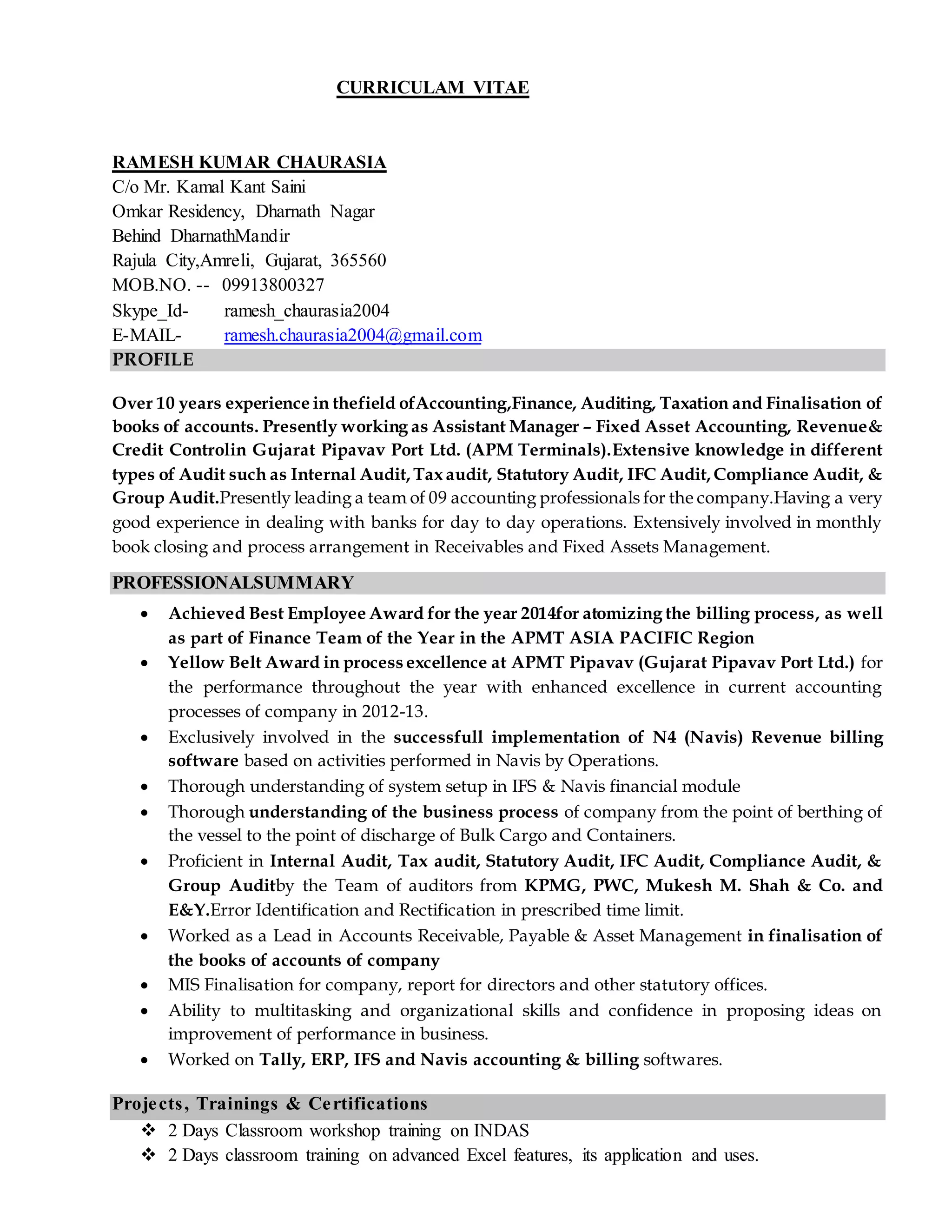 Resume Ramesh | DOCX